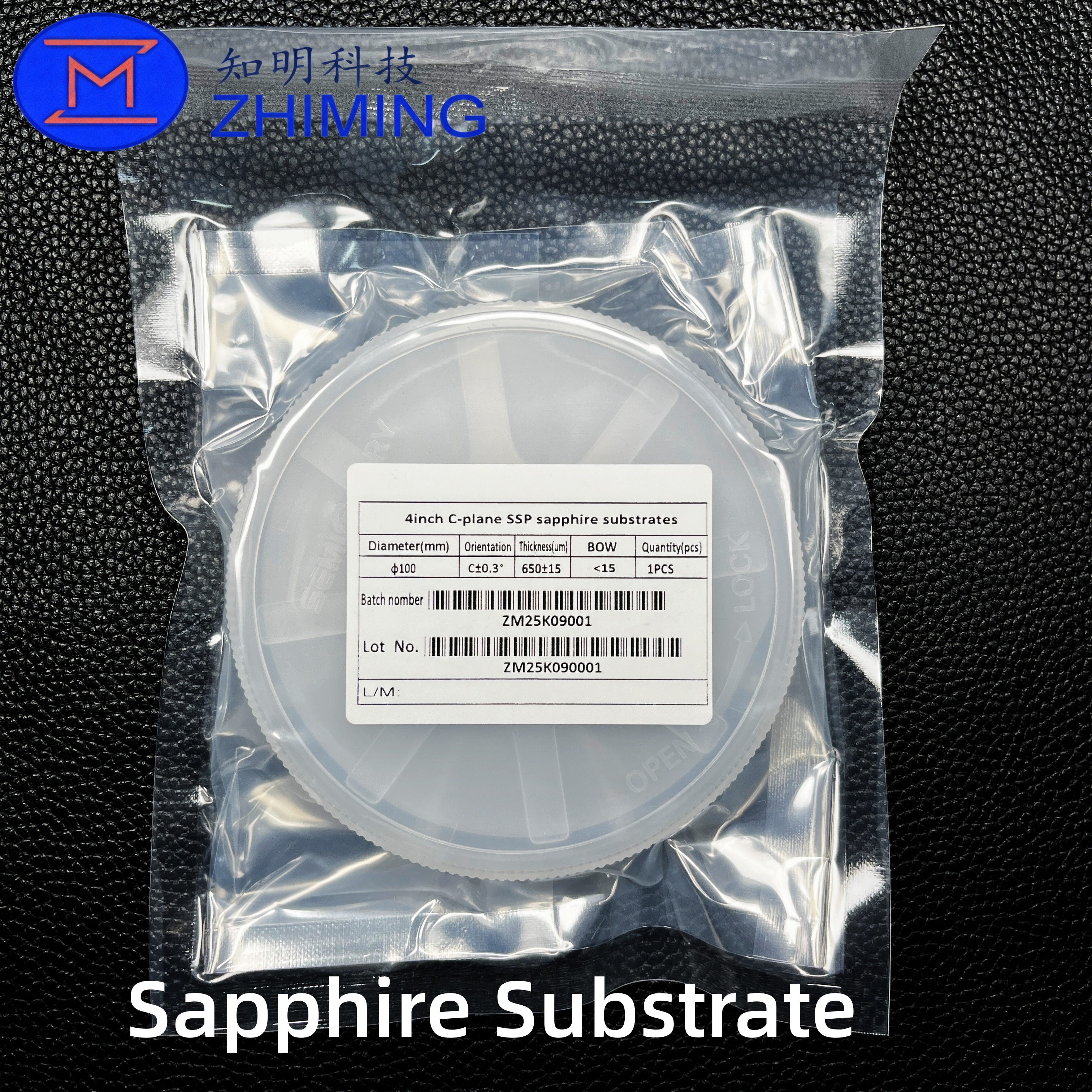 4-inch C-Plane SSP Sapphire Substrate Al₂O₃ for LED & Optical Applications